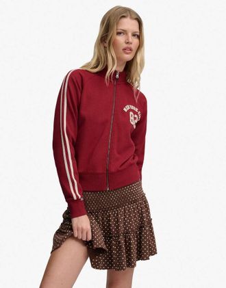 Superdry haut de surv&ecirc;tement avec appliqu&eacute; en bordeaux-Rouge