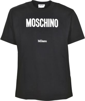 Moschino Homme, Tops, Noir, Taille: L Logo Print Short Sleeve T-Shirt