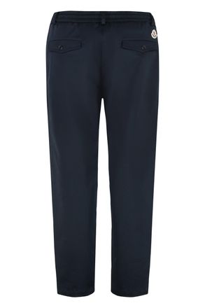 Moncler Mens Blue Cotton Trousers