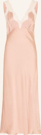Sandro Sandro Satinkleid Mit Spitze Und Schmucksteinen beige