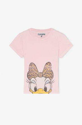 Ganni x Disney T-shirt Baby Fit Rose Daisy Duck Coton recycl&eacute; - Taille XXS - Pour Femme