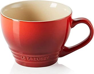 LE CREUSET Le Creuset Große Cappuccino Tasse aus Steinzeug, 400 ml, Kirschrot, 70304400600002