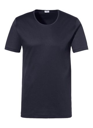 Zimmerli Herren T-Shirt blau Baumwolle unifarben