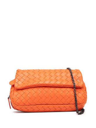 Bottega Veneta 2012-2025 Mini Nappa Intrecciato Expandable Chain Flap crossbody bag - Orange