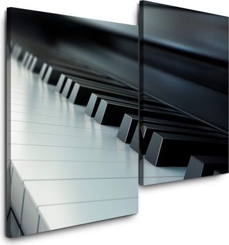 Paul Sinus Art Sinus Art Klavier 120x80cm 2 Kunstdrucke je 70x60cm Kunstdruck modern Wandbilder XXL Wanddekoration Design Wand Bild
