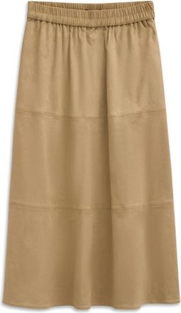 Bugatti Femme, Jupes, Beige, Taille: 38 FR Jupe Midi Aspect Cuir Velours