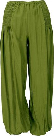 Guru Shop Luftige Muckhose, Boho Pluderhose, Pumphose - Lemon, Damen, Synthetisch, Size:M/L