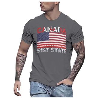 Generic T-shirt &agrave; manches courtes pour homme 51st State Canada T-shirt &agrave; manches courtes Motif &laquo; Macht Kanada 51st State Macht Amerika und Canada Wieder gro&szlig;a