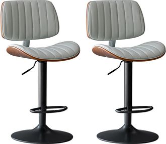 Generic 2er-Set Verstellbare, Drehbare Barhocker Aus Holz Mit Rückenlehne Und Fußstütze - Moderne Thekenstühle Aus Stoff Und Massivholz for Die Kücheninsel(Gr