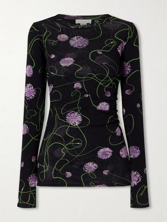 Stella McCartney Floral-print Jersey Top - Black