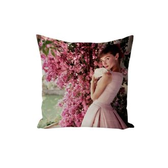Fabulous Kissenbezug Foto von Star Berühmte Schauspielerin Audrey Hepburn Altes Kino Original 2 40x40cm