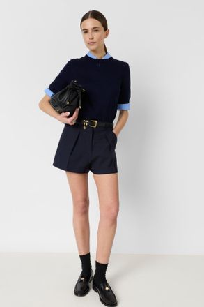 Gerard Darel Pull manches courtes en laine - LYSEA - Marine