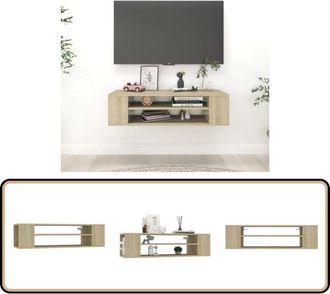 vidaXL Vidaxl - Meuble tv suspendu Chêne sonoma 100x30x26,5 cm Bois ingénierie - Meuble Tv Suspendu - Meuble Tv Moderne - Meuble Tv Design - Étagère Murale