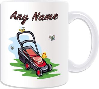 Unigift Personalisiertes Geschenk - Rasenmäher-Tasse (Berufs-Design), Weiß