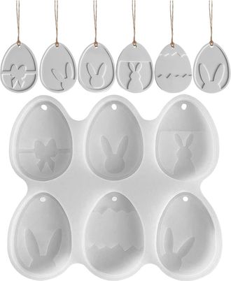 Generic Ostereier mit Silikonform, Osterformen aus Silikon, mit Gie&szlig;form aus Silikon Ostern mit Hasenmotiv | Ostergips zum Schmelzen, Ostereier h&auml;ngend