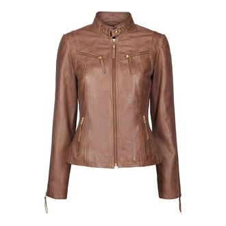 BTF-CPH Btfcph, Femme, Vestes, Brun, Taille: 38 FR Blouson de motard en cuir 10245