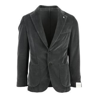 L.B.M. 1911 Samt-Sakko - - Jackets - Herren - Grau - S