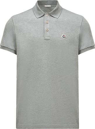 Moncler Moncler Polo En Coton &Agrave; Empi&egrave;cement Logo, Homme, Gris, Taille: 3xl