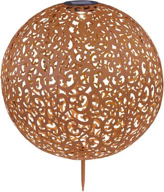 Globo Lighting LED Solar Au&szlig;en Lampe Kugel Steck Strahler rost Garten Weg Beet Dekor Geflecht Leuchte 33745R