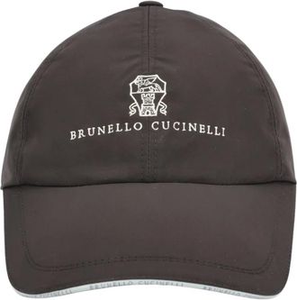 Brunello Cucinelli unisex, Accessoires, Noir, Taille: L Logo Baseball Cap