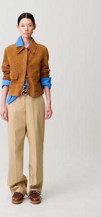 Claudie Pierlot Veste cuir su&egrave;de