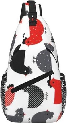 Generic Sacoche Tactique Imprim&eacute; de poulet de dessin anim&eacute; cr&eacute;atif Multifonction Sac De Poitrine L&eacute;ger Sac &agrave; Dos Militaire pour Voyage Femme Randonn&eacute;e