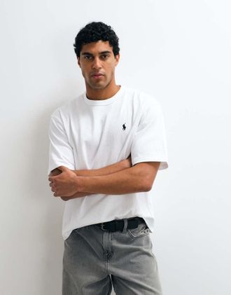Polo Ralph Lauren t-shirt coupe relaxed &agrave; logo icon blanc