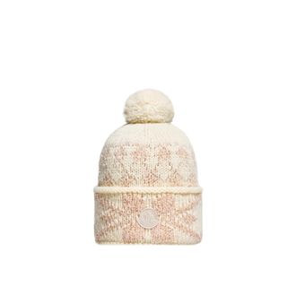 Moncler Moncler Bonnet En Maille Jacquard, Femme, Blanc, Taille: Uni