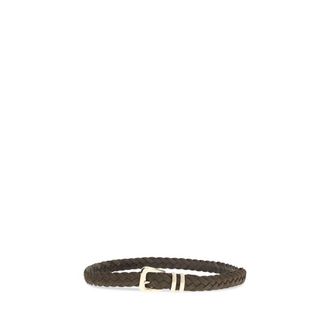 Brunello Cucinelli Mens Brown Calf Leather Bos Taurus Regular Belt