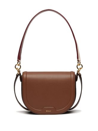 Bally sac porté épaule en cuir à logo - Marron