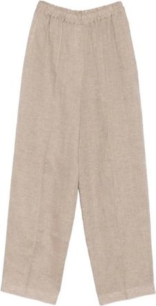 Fabiana Filippi Femme, Pantalons, Brun, Taille: 38 FR Linen Pantalons