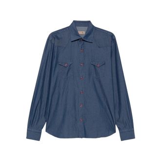 Barba Chemise en jean - Homme - Chemises - Bleu - Taille: 2XL