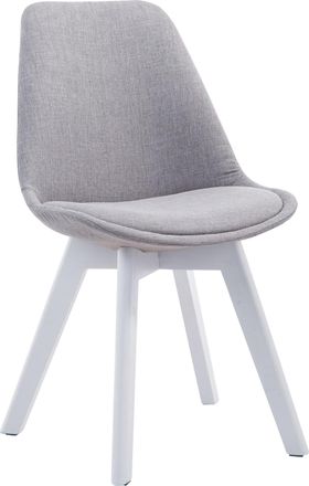 Clp Esszimmerstuhl Borneo mit Stoffbezug I Polsterstuhl, Farbe:grau, Gestell Farbe:weiß