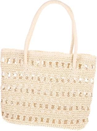Yarnow Sac Plage Tress&eacute; L&eacute;ger Capacit&eacute; Importante pour Femme Cabas &eacute;t&eacute; Multifonction pour Vacances Shopping et Voyage Sac Main Paille pour Accessoires et Art