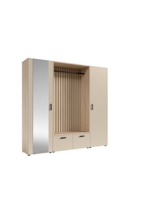 Livetastic Garderobe, Eiche, Kaschmir, Glas, Holzwerkstoff, 210x200x45 cm, Garderobe, Garderoben-Sets & Serien, Garderoben-Sets