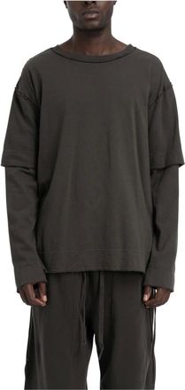 Andrea Ya'aqov Homme, Tops, Brun, Taille: L Layered Sleeve Long Sleeve Tee