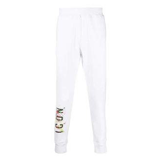 Dsquared2 Icon Print Wei&szlig;e Sweatpants - - Trousers - Herren - Wei&szlig; - XS