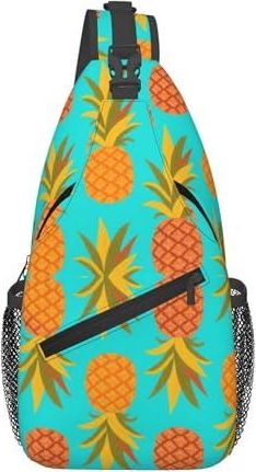 Generic Antivol Sacoche Bandouliere Art de lananas tropical hawa&iuml;en Sacs Poitrine L&eacute;ger Sac &agrave; Dos De Voyage pour Femme Homme &eacute;cole