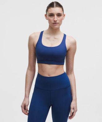 lululemon Soutien-gorge Energy Maintien moyen bonnets B-D Evolve pour Femmes - Bleu - Taille XL