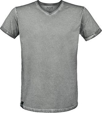 Black Premium by EMP Homme Chemise Basique Grise de Style Vintage XL