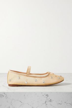 Loeffler Randall Ballerines En Résille À Cristaux Leonie - Marron