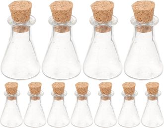 FOMIYES Kleiner Wunschflaschen 12 St&uuml;ck Kleine Glasbeh&auml;lter mit Korken zum Bef&uuml;llen f&uuml;r Party und Bastelbedarf