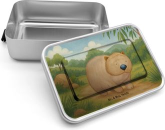 Mr. & Mrs. Panda Brotdose Wombat Design - Geschenk, Metall Brotbox, Das Leben Ist schön, Metallbox, Lunchbox, Motivation, Spruch, Lustige Sprüche, Australien
