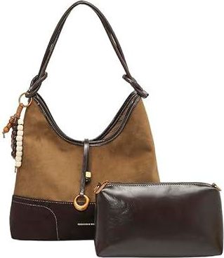 Generic Sac &agrave; bandouli&egrave;re tendance en cuir synth&eacute;tique avec pendentif pour femme, pour le travail, le shopping, les voyages, le quotidien, caf&eacute;, 12.2x12.2x4.3