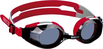 Beco BECO Unisex - Erwachsene Arica Profischwimmbrille, rot/grau, One Size