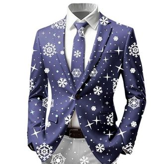 Generic Costume Noel Homme Manches Longues, Costume Noël Homme Imprimé Blazer De Noël pour Les Affaires Et Le Commerce Christmas La Mode Loisirs Cool Chic Et 