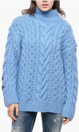 Stella McCartney Oversized Fit Two-Tone Cable Knit Sweater size Xs