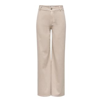 Jacqueline de Yong Iris Stretch HW Wide Pant - - Trousers - Damen - Beige - L