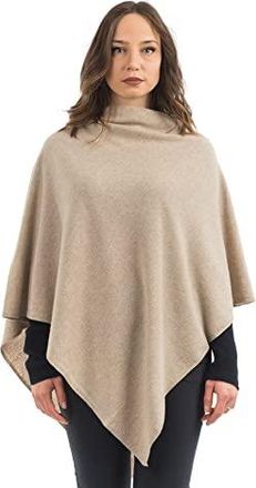 DALLE PIANE CASHMERE Poncho en cachemire mélange - Made in Italy - Femme, Couleur: Beige, Taille unique