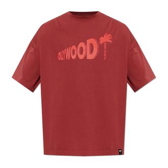 Palm Angels T-shirt Palm Sunset Blvd - Homme - Tops - Rouge - Taille: L